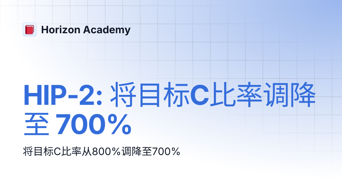 HIP-2: 将目标C比率调降至 700% | Horizon Academy